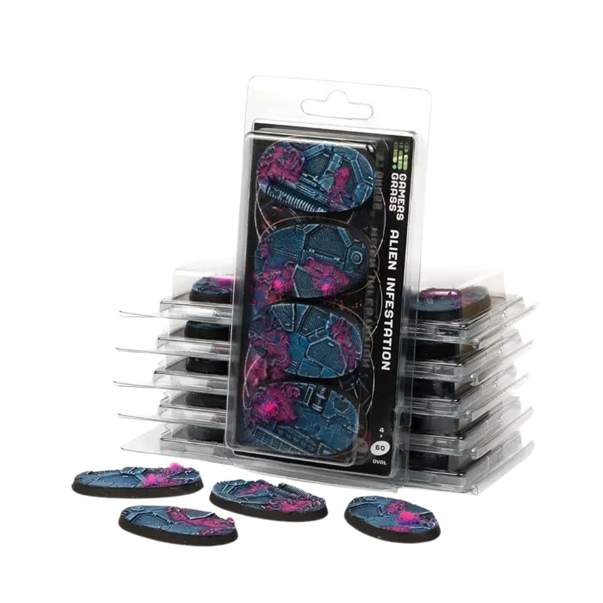 Gamers Grass Alien Infestation Bases, Oval 60mm (x4) – Battle Bear ...