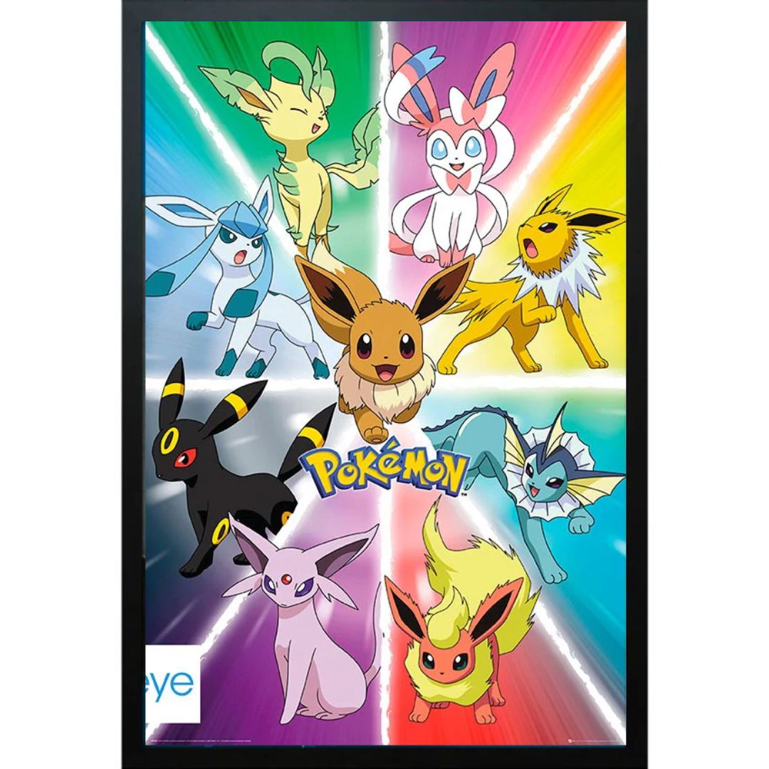 POKEMON - Framed Poster Maxi 91.5x61 - Eevee Evolution – Battle Bear ...